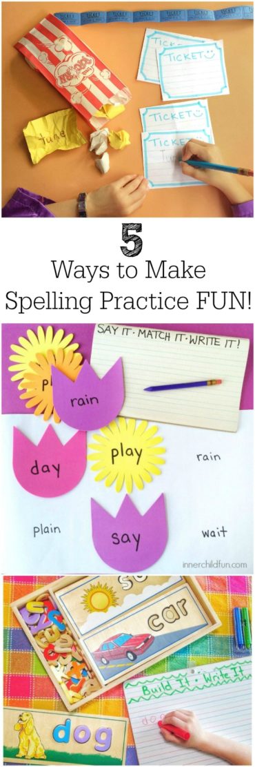 5 Fun Ways to Practice Spelling Words - Inner Child Fun